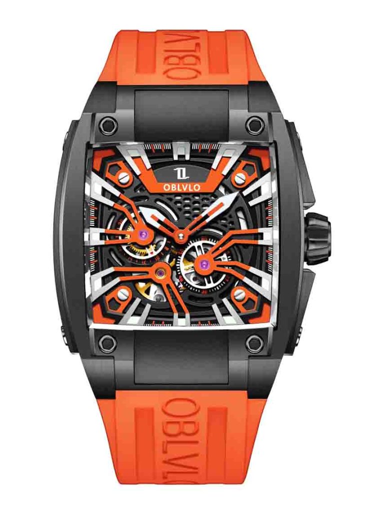 Đồng Hồ Oblvlo Automatic Square Skeleton Men Sport GM-BBOO