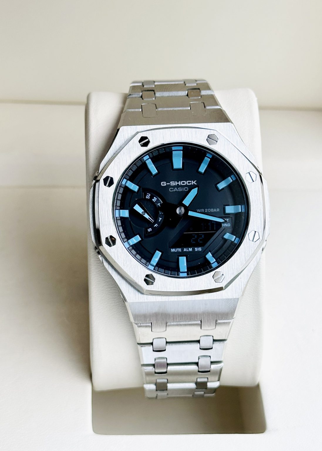 Đồng Hồ G-SHOCK GA-2100 CUSTOM Dây Thép Kim Xanh - Smile Watch